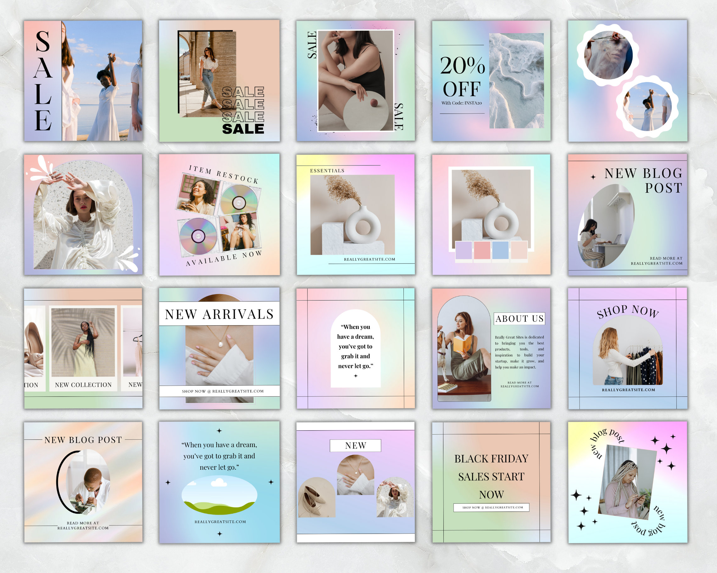 Pastel Gradient Instagram Templates | Canva Templates | Instagram ...