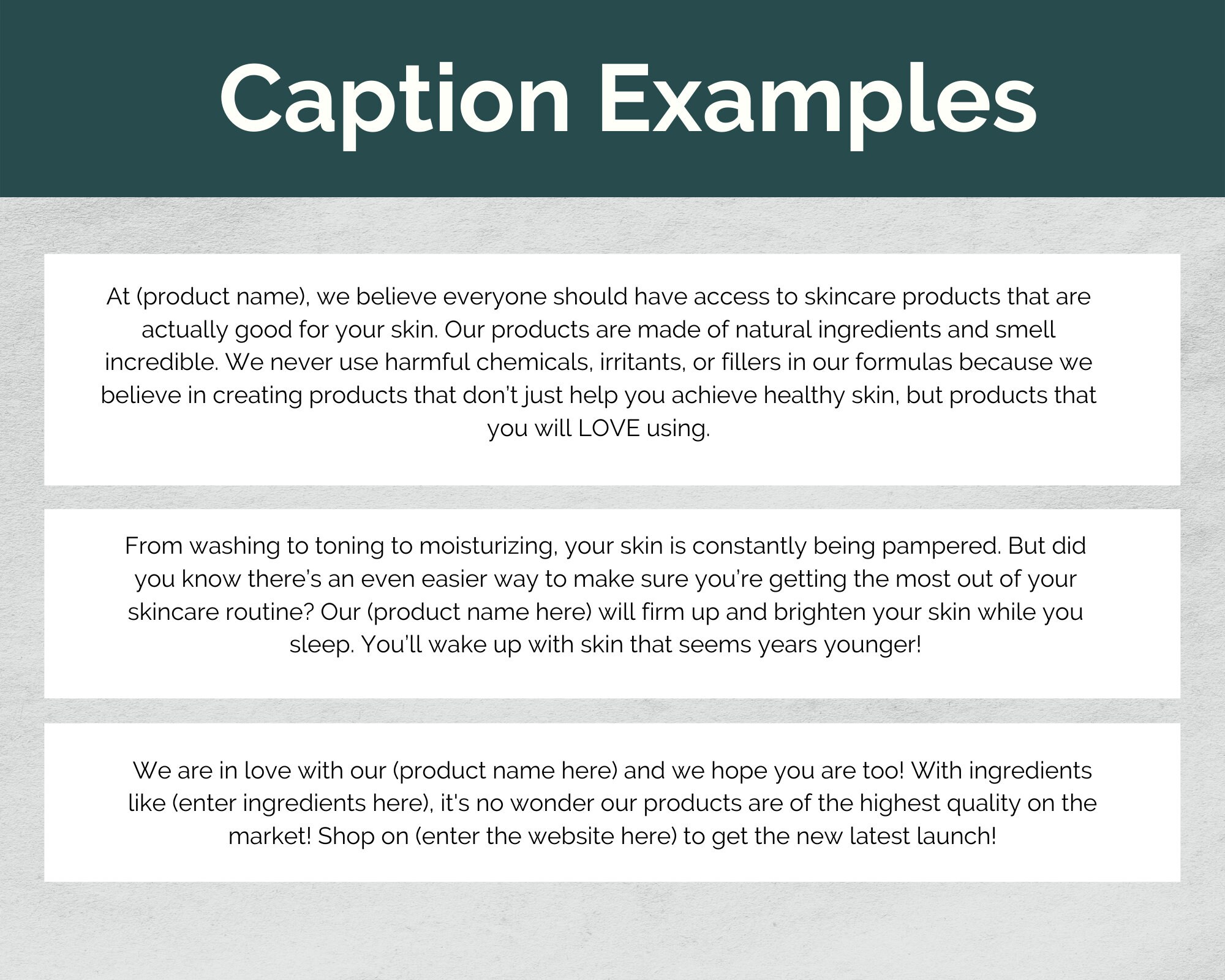 Skincare Business Instagram Captions | Business Caption Template ...