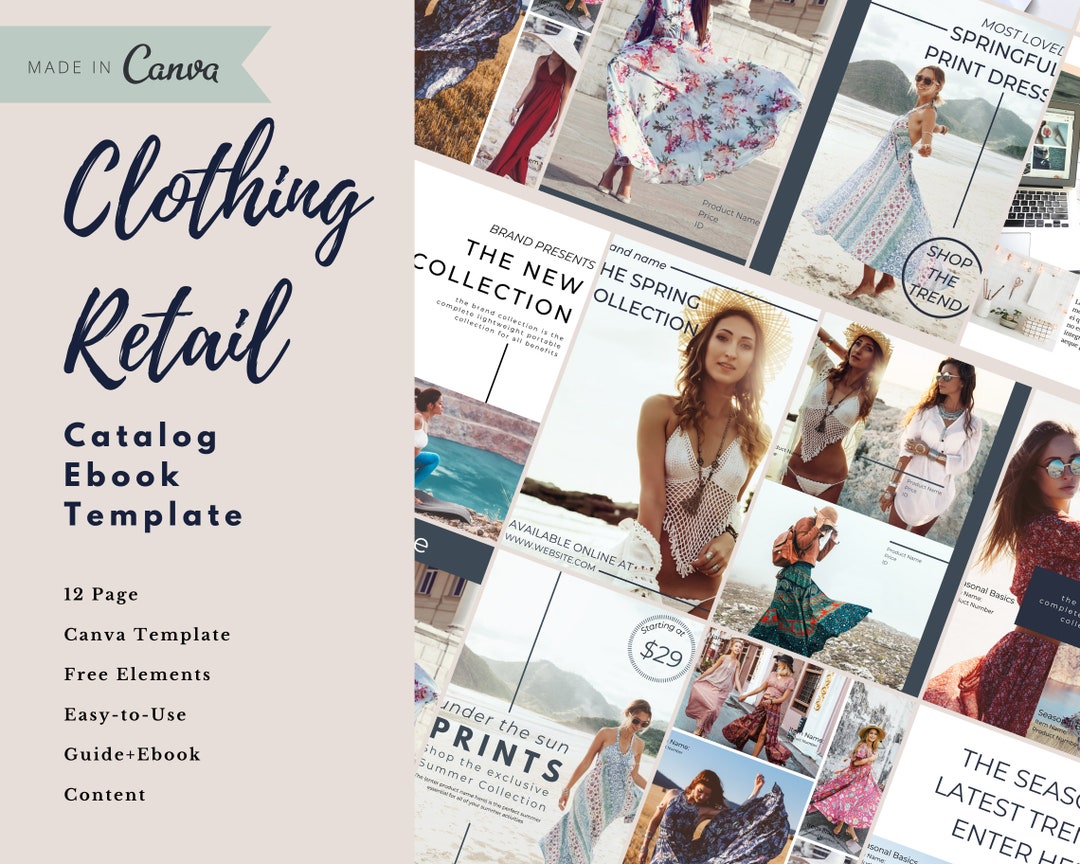 Clothing Retail Catalog Ebook Template, Editable Catalog Template Canva ...