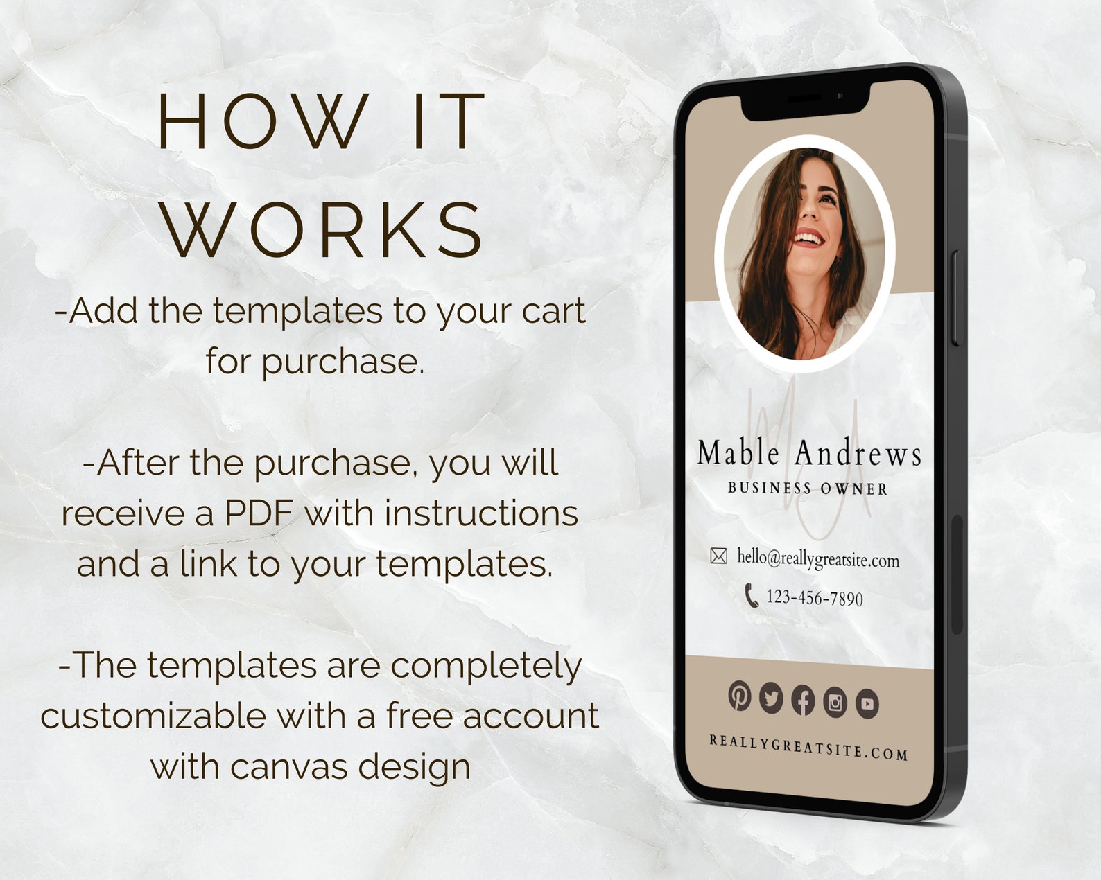Minimalist Digital Business Card Template Canva Template Professional ...