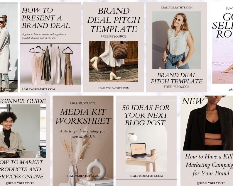 Content Creator Pinterest Templates | Canva Templates for Pinterest ...