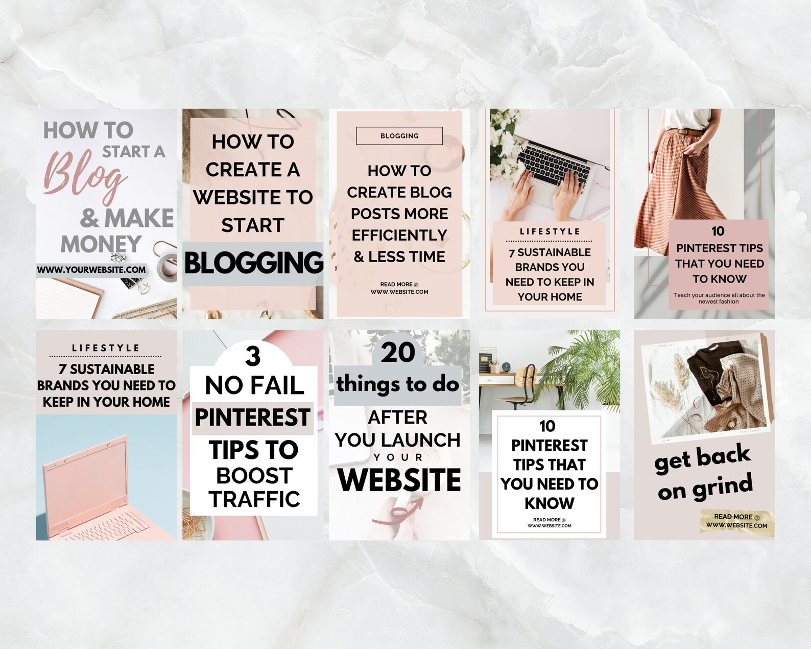 15 Blog Customizable Pinterest Templates Social Media Graphics Canva ...