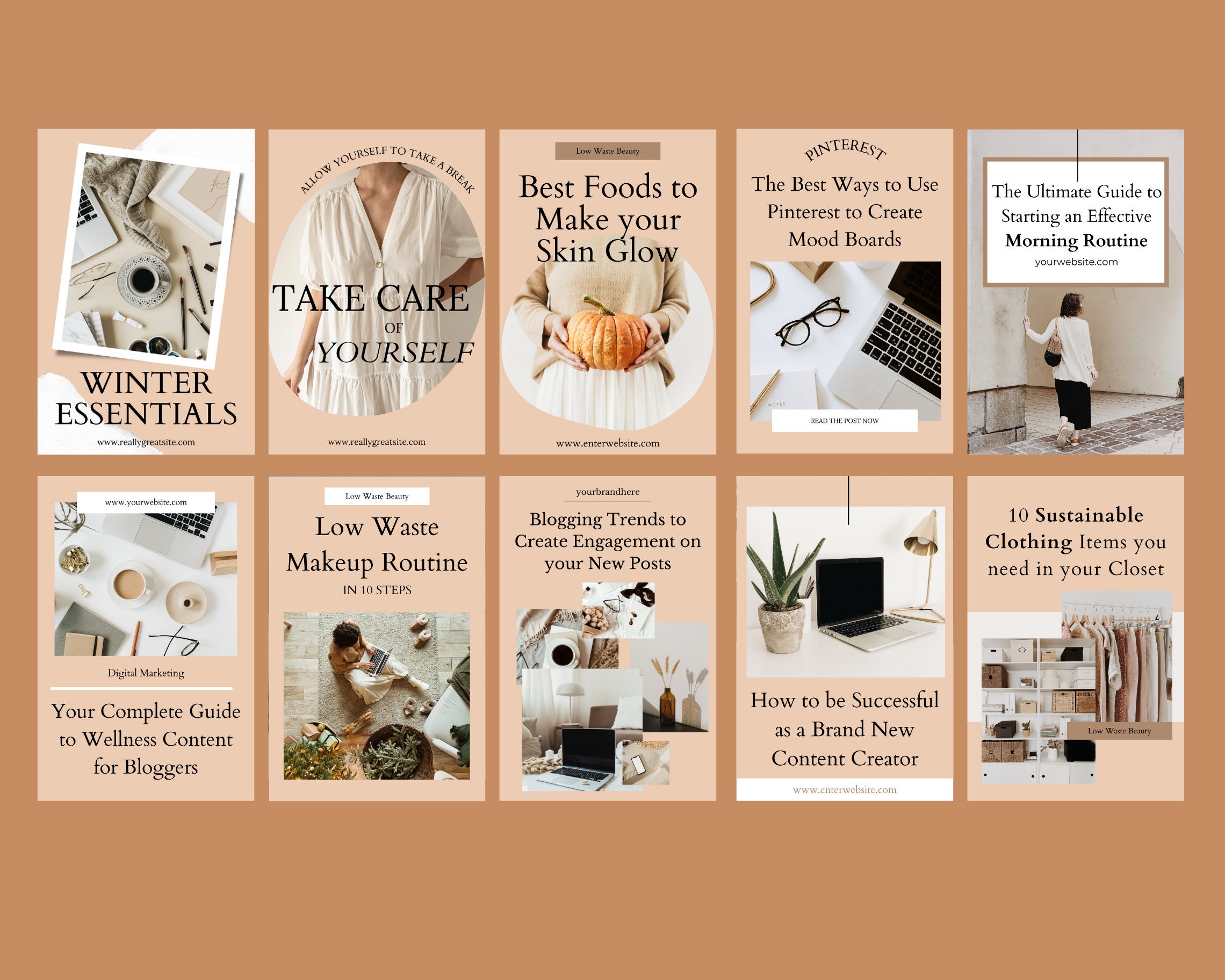 Wellness Blog Pinterest Templates Canva Templates for Pinterest ...