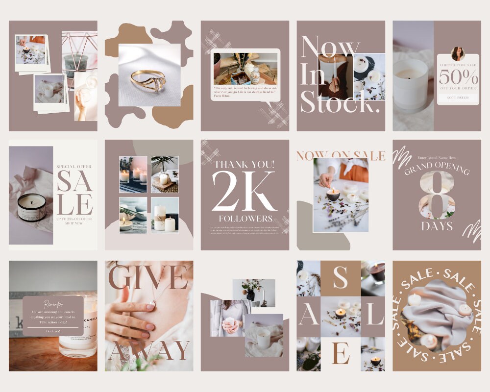 Candle Business Instagram Templates Canva Templates - Etsy