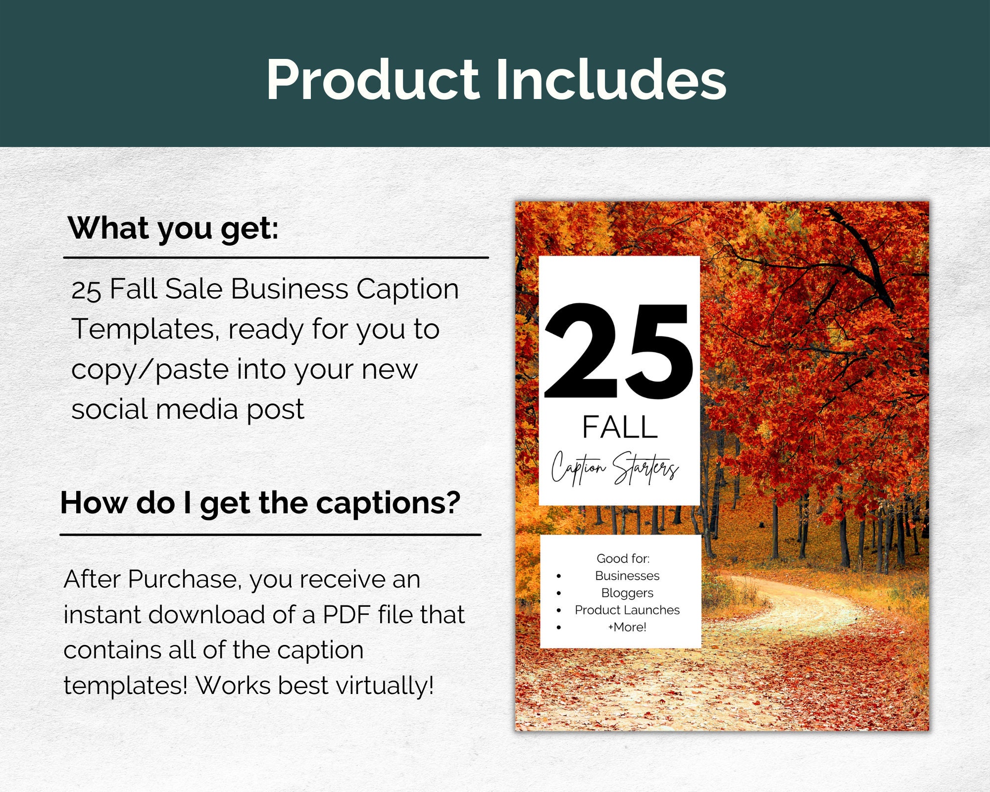 Fall Season Instagram Captions | Small Business Caption Template | Fall ...