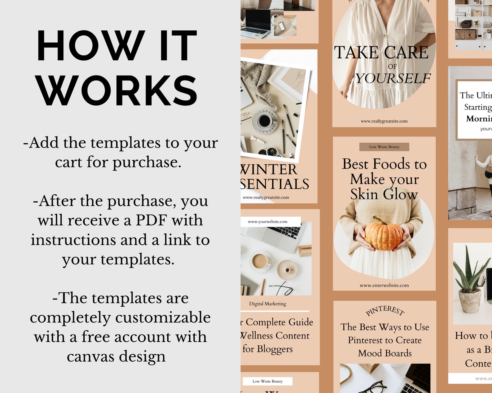 Wellness Blog Pinterest Templates Canva Templates for Pinterest ...