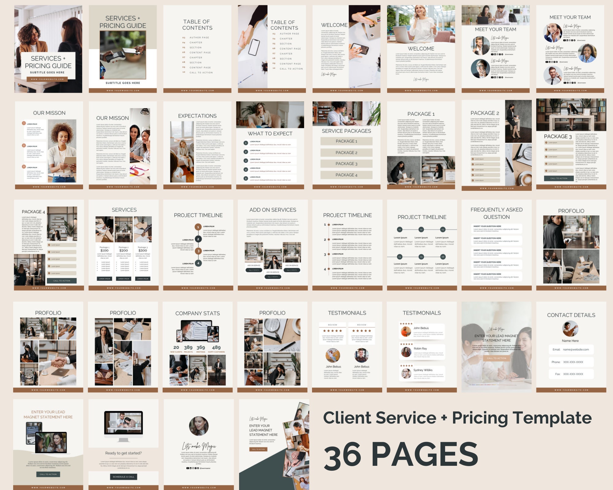 Price & Services Guide, Client Portfolio Template, Client Welcome ...
