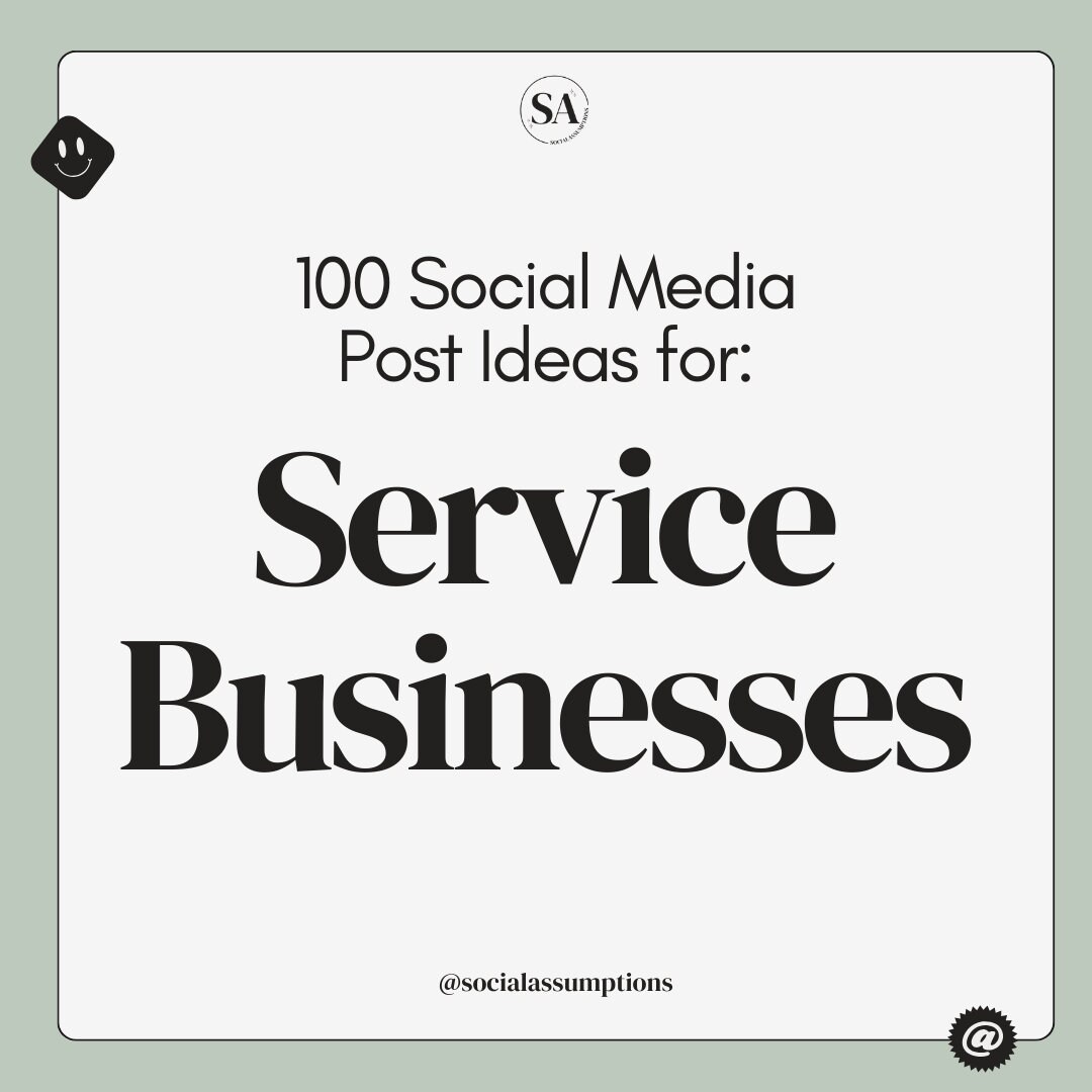 100 Service Based Business, Social Media Post Ideas, Social Media ...