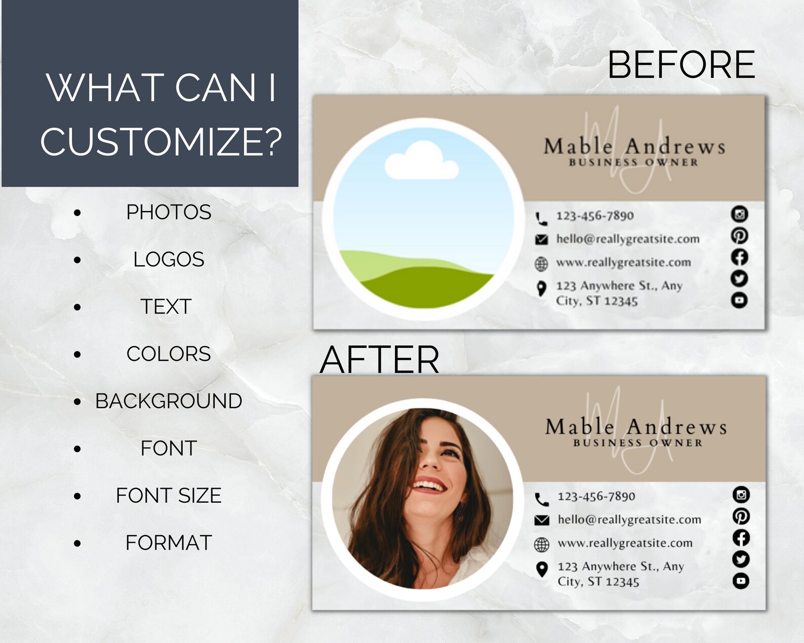 Minimalist Email Signature Template Canva Template - Etsy