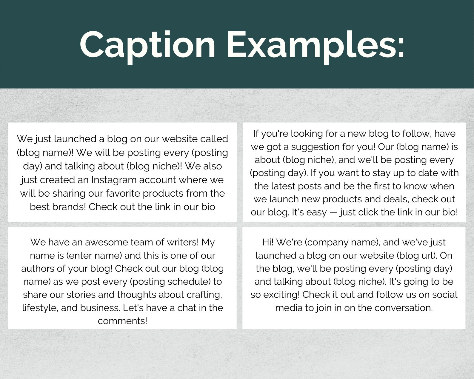 25 Blog Launch Instagram Caption Templates Social Media - Etsy