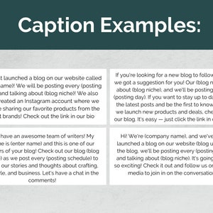 25 Blog Launch Instagram Caption Templates Social Media - Etsy