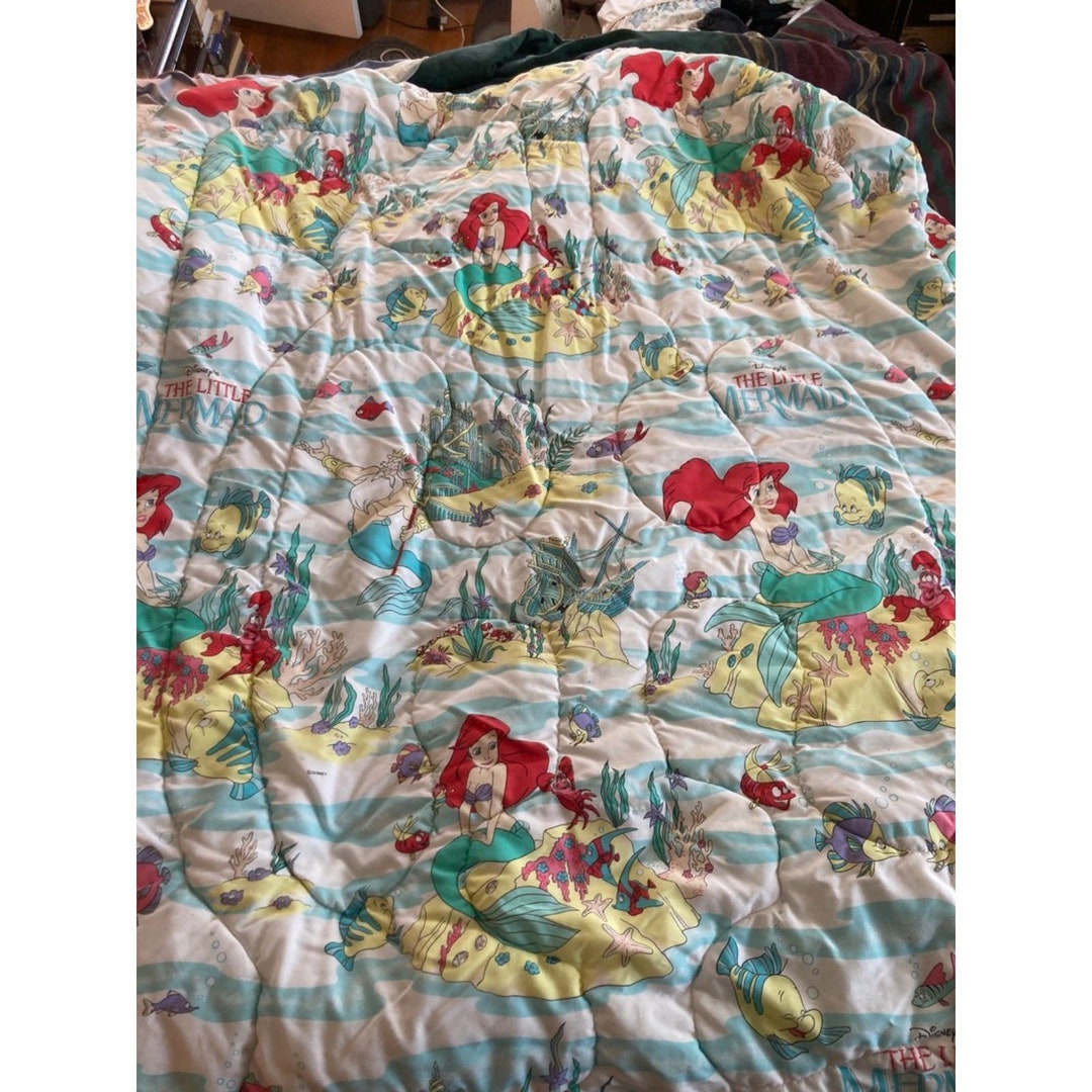 Vintage the Little Mermaid Twin Comforter 90s Disney Blanket Ariel ...