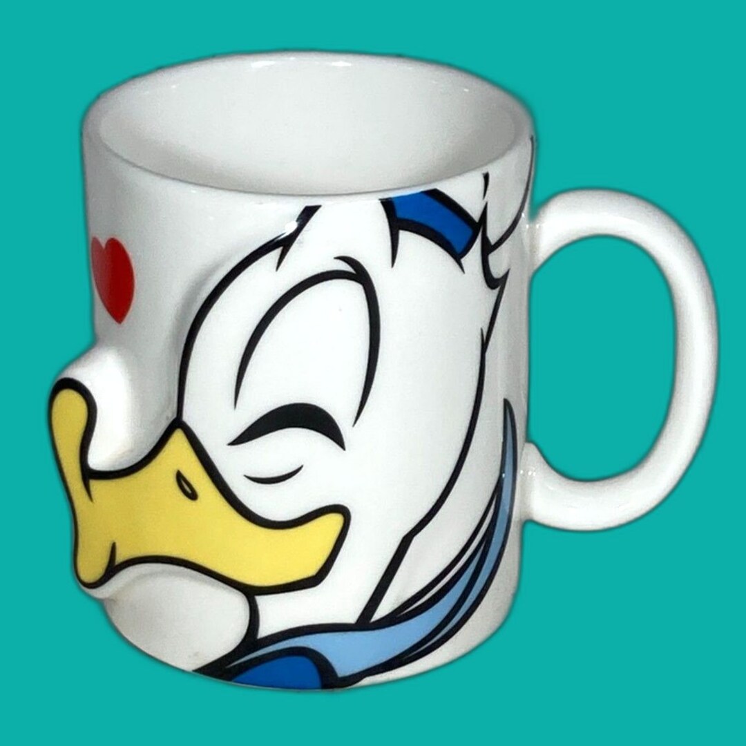 Disney Donald Duck 3d Kissing Smooching 10 Oz Mug Sun Art China 3 34 Tall Etsy