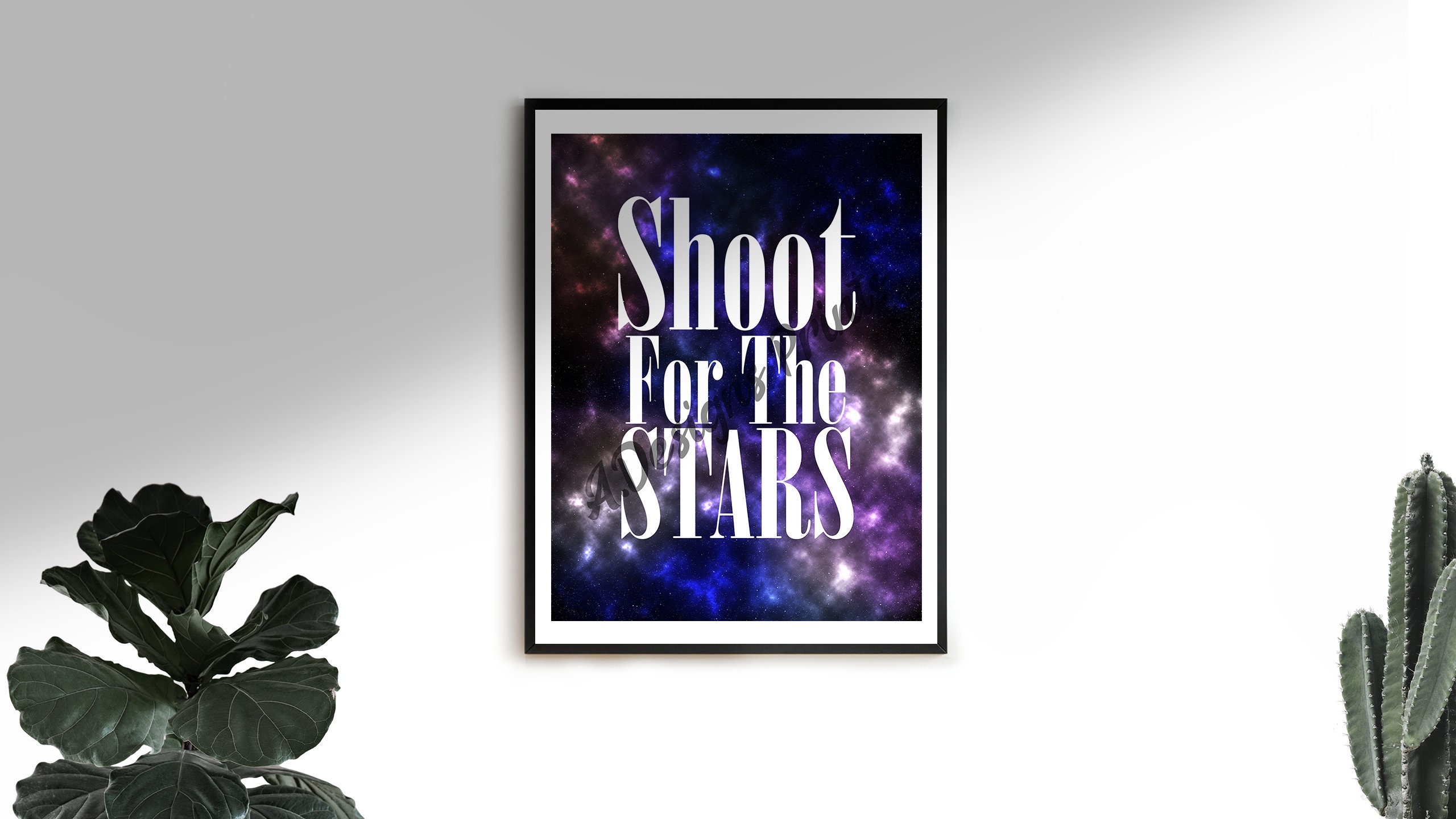 Shoot for the STARS Digital Print // Space Art // Motivational - Etsy