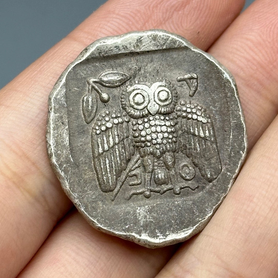 Ancient Greek Athens Athena Legionary Owl Silver Coin in Good Condition ...