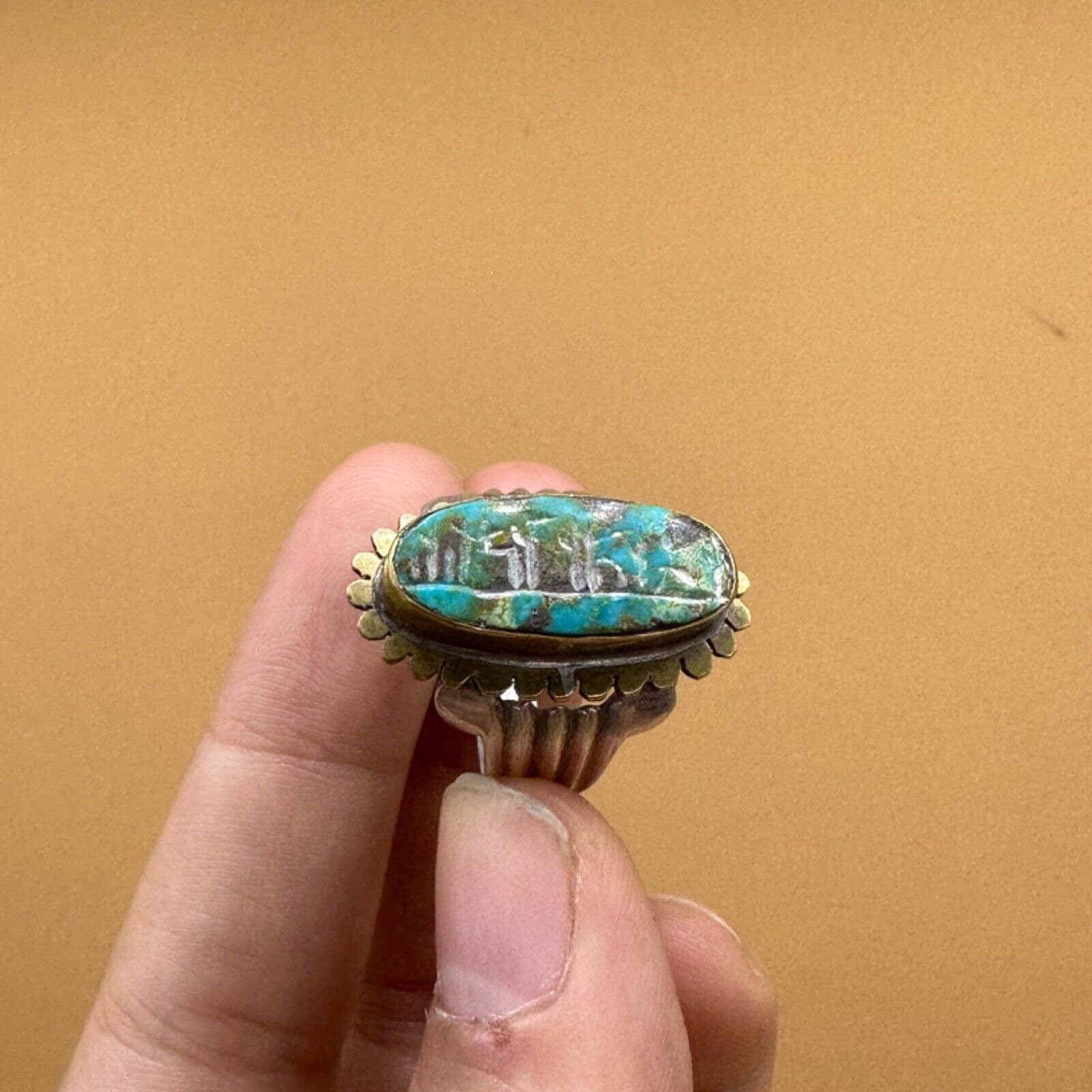 Ancient Roman Solid Silver Ring With Rare Inscription on Torquise Stone ...