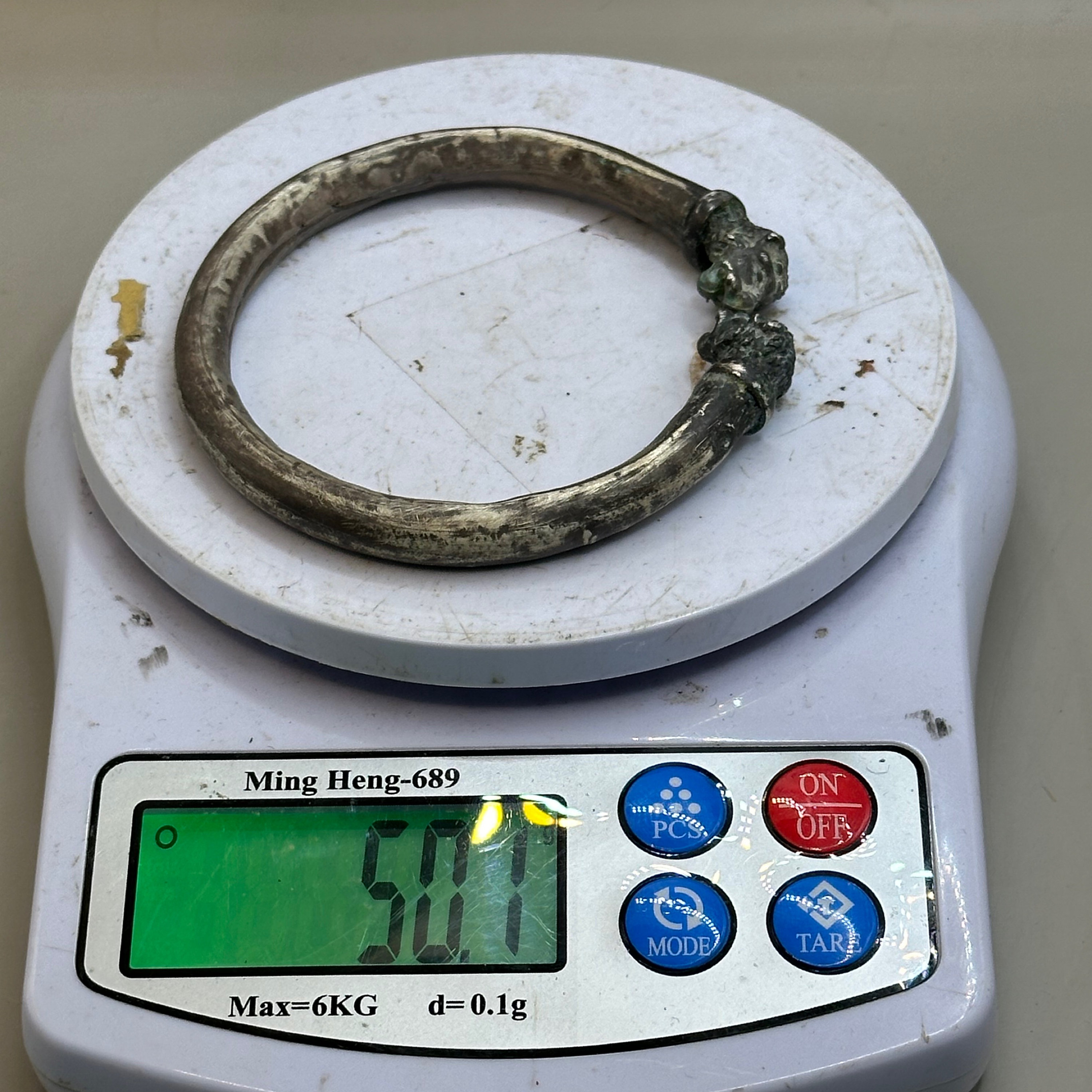 Immaculate Ancient Greek Solid Silver Bangle With Animal Heads #e - Etsy