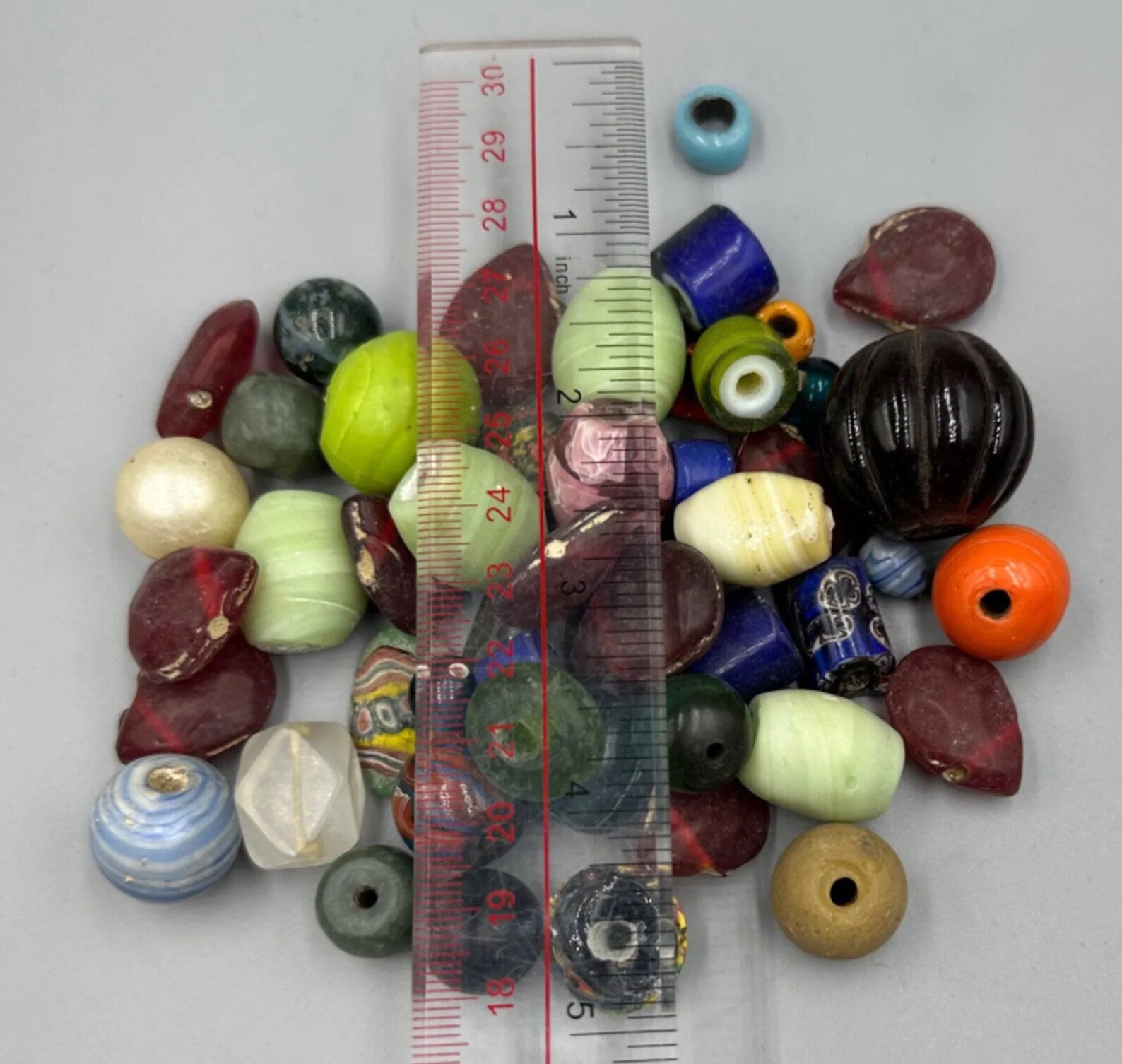 Large Lot of Ancient Roman Glass Beads , Gabri, Phoenician & Marble ...