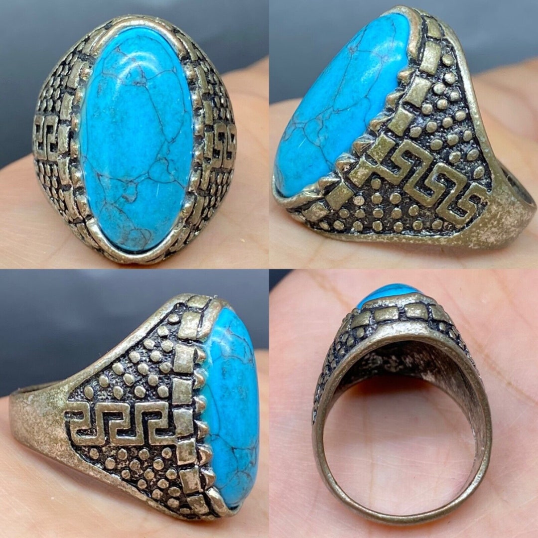 Restored Ancient Roman Genuine Ring With Natural Torquise Stone - Etsy