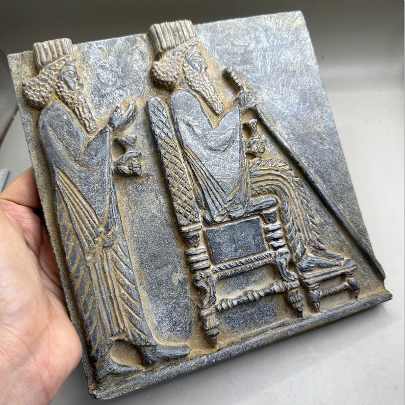 Rare Ancient Near Eastern King Gilgamesh With Servant Image Stone ...