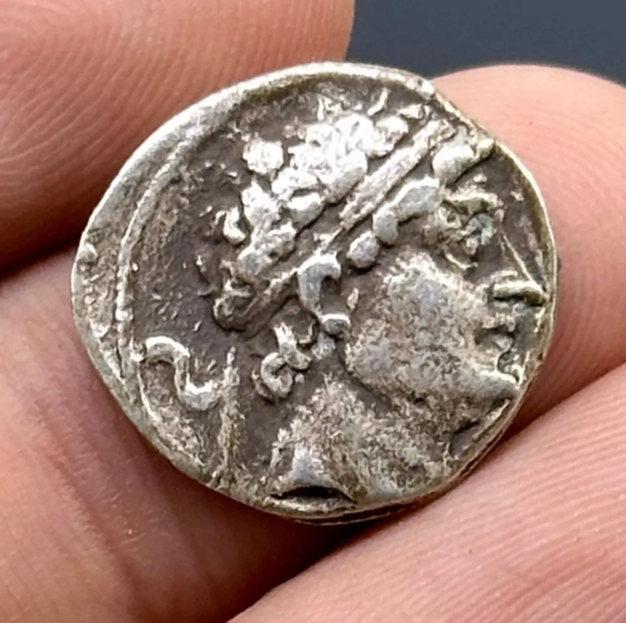 Ancient Greek Solid Silver Coin With King's Face E - Etsy