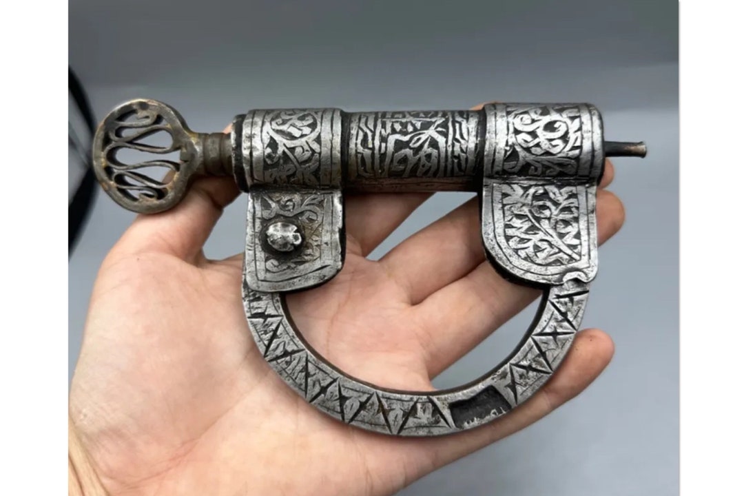 Ancient Islamic Central Asian Pad Lock With Arabic Writing - Etsy