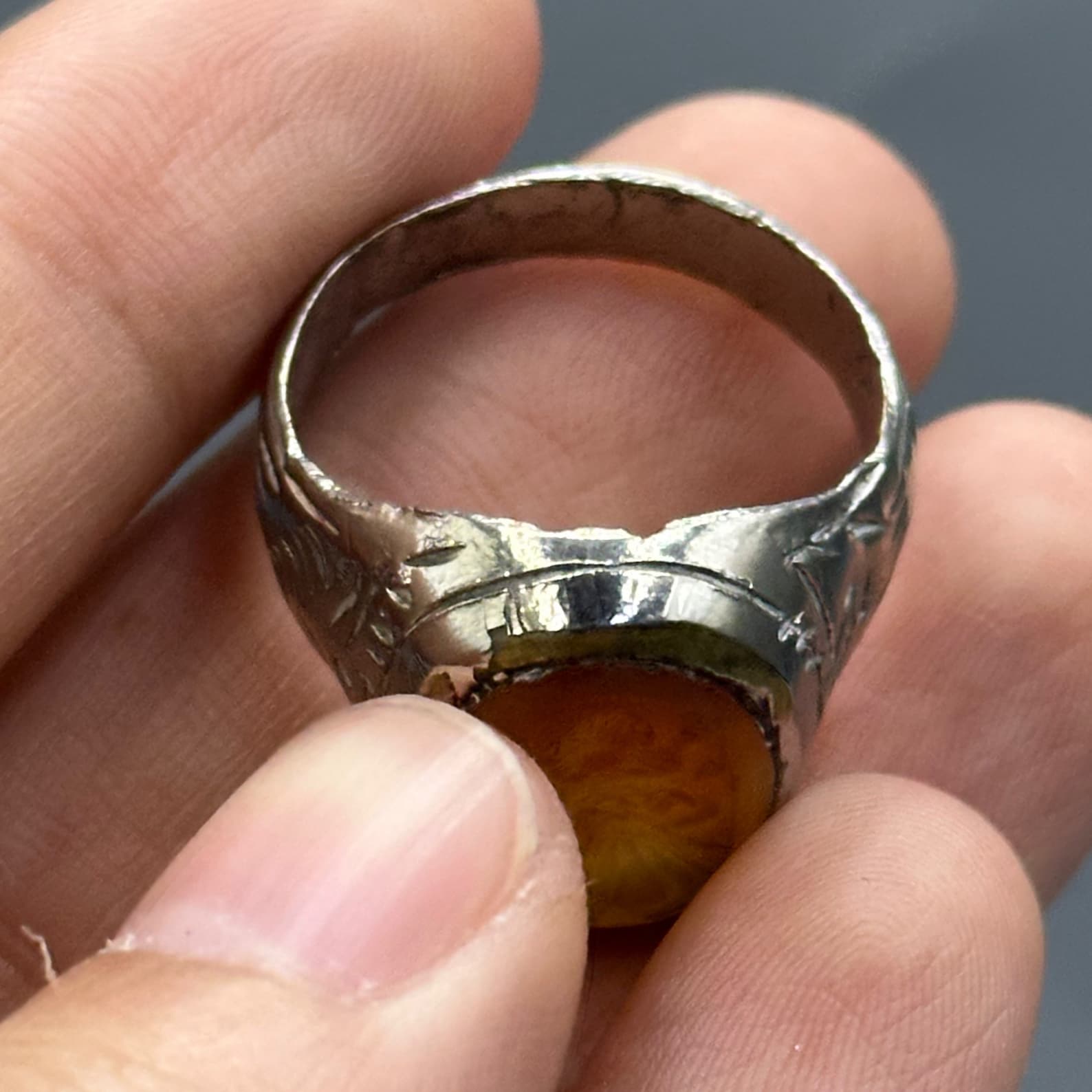 Beautiful Ancient Roman Ring With King With Sword Intaglio Insert ...