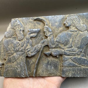 Ancient Near Eastern King Gilgamesh With Queen Stone Tablet - Etsy