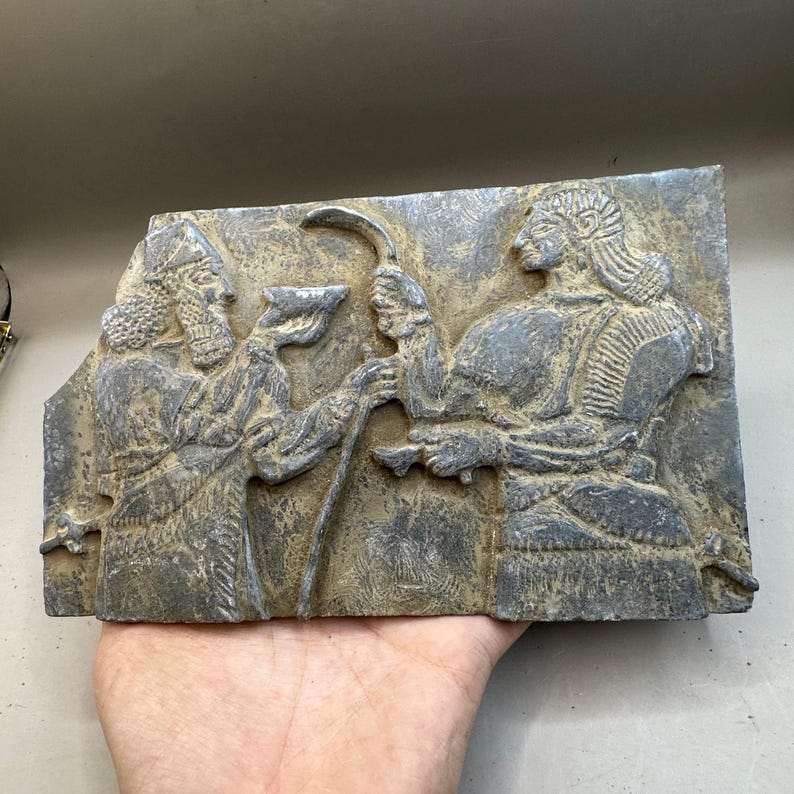 Ancient Near Eastern King Gilgamesh With Queen Stone Tablet - Etsy