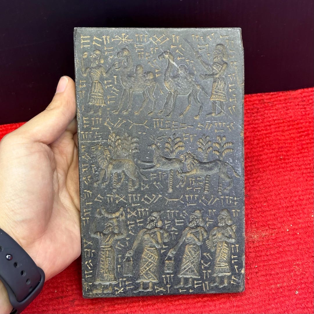 Ancient Near Eastern Stone Tablet With Royal Scene - Etsy