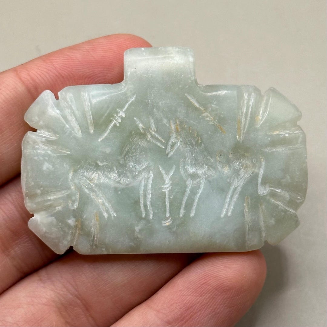 Ancient Roman Jade Pendant With Animal Image Intaglio - Etsy