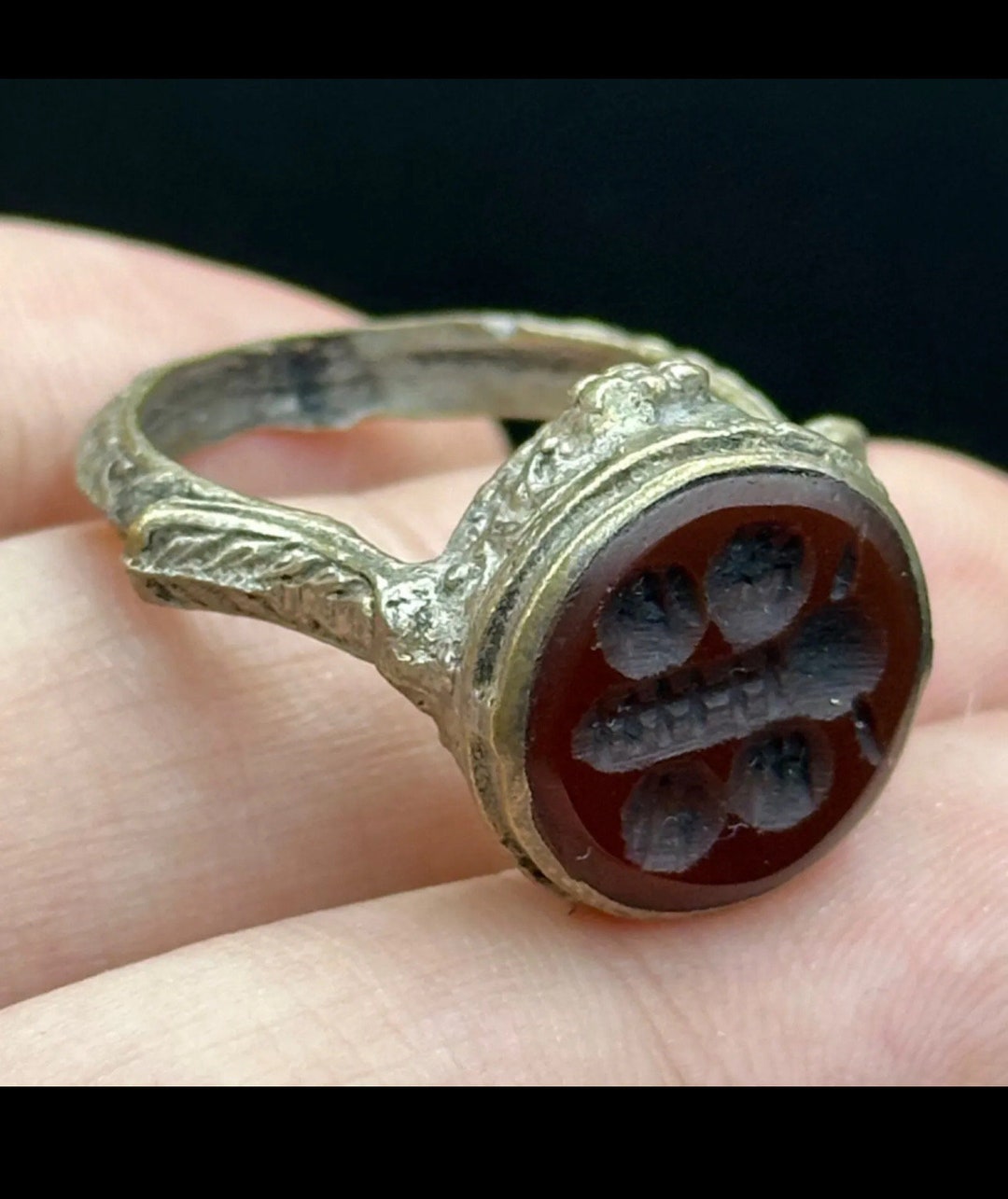 Stunning Old Ancient Roman Ring With Intaglio Stone Insert E - Etsy