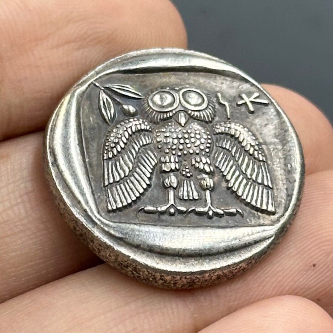 Ancient Greek Owl Athens Attica Dekadrachm 460-469 Bc Coin in Good ...