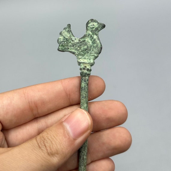 Museum Quality Ancient Roman Bronze Hair Pin With Rar… - Gem