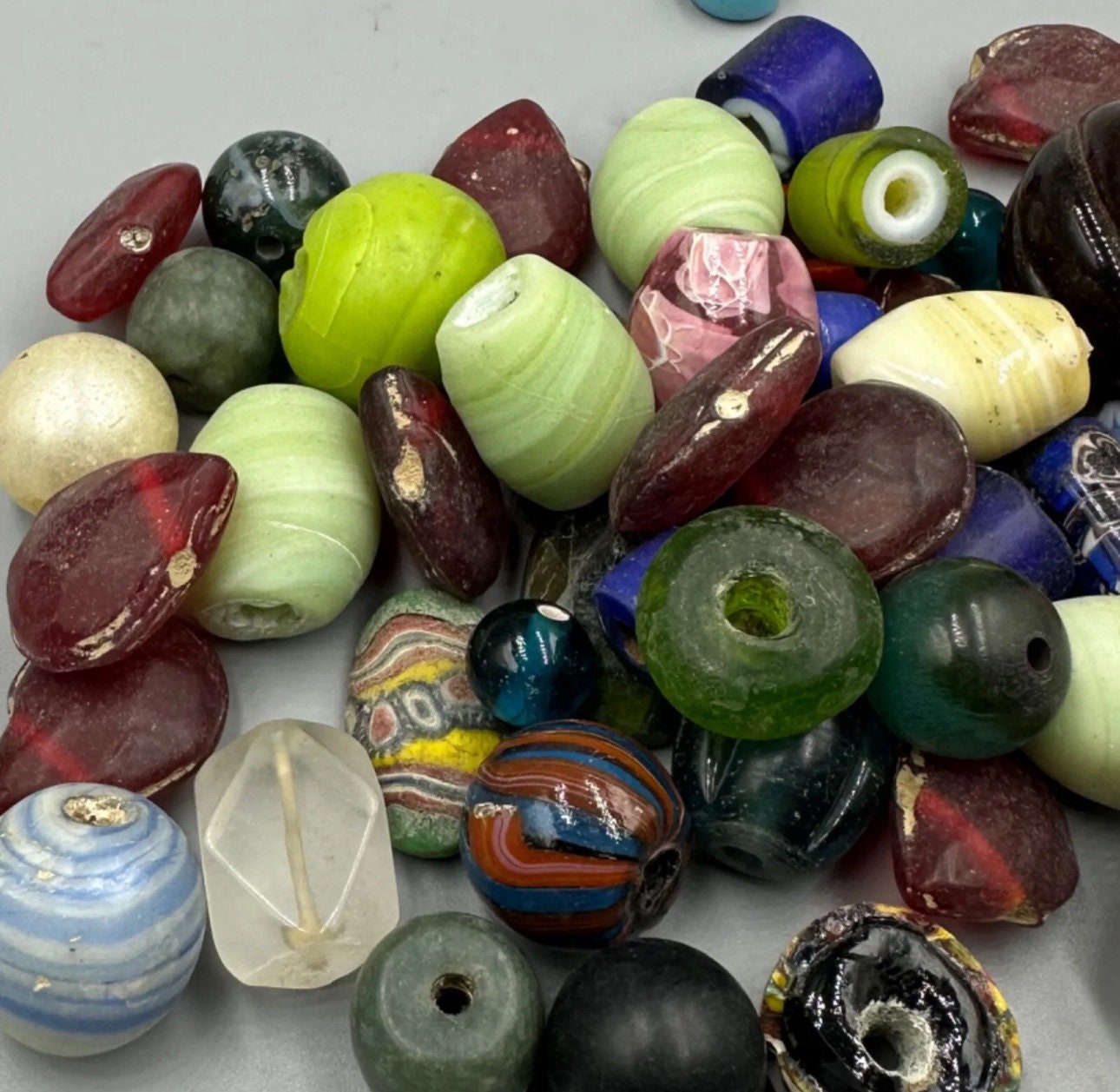 Large Lot of Ancient Roman Glass Beads , Gabri, Phoenician & Marble ...
