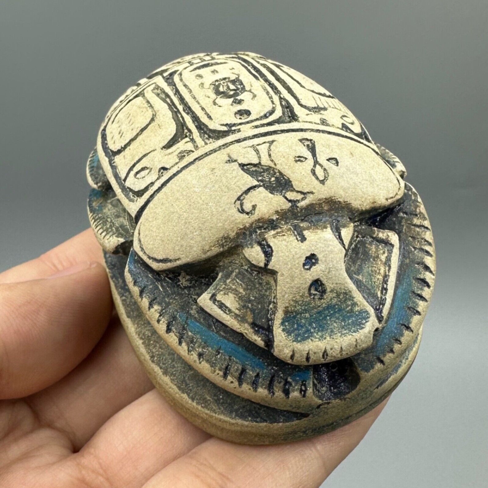 Wonderful Rare Ancient Egyptian Stone Large Scarab With Symbol Intaglio ...