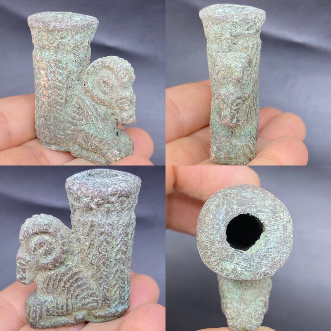 Genuine Rare Ancient Roman Greek Bronze Small Rhyton With Animal Face ...