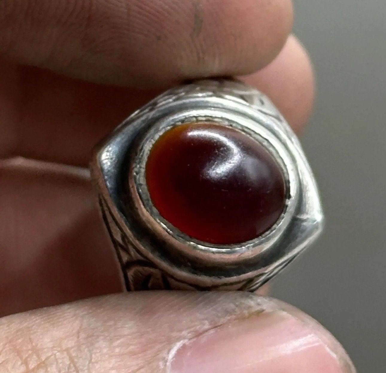 Ancient Roman Pure Silver Rare Agate Stone Ring E - Etsy