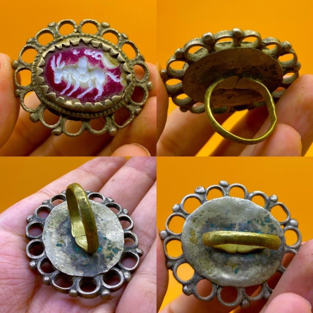 Rare Ancient Roman Agate Animal Intaglio Beautiful Old Bronze Ring - Etsy
