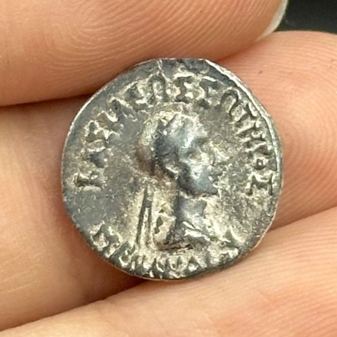 Ancient Central Asian Bactrain Solid Silver King Face Coin - Etsy