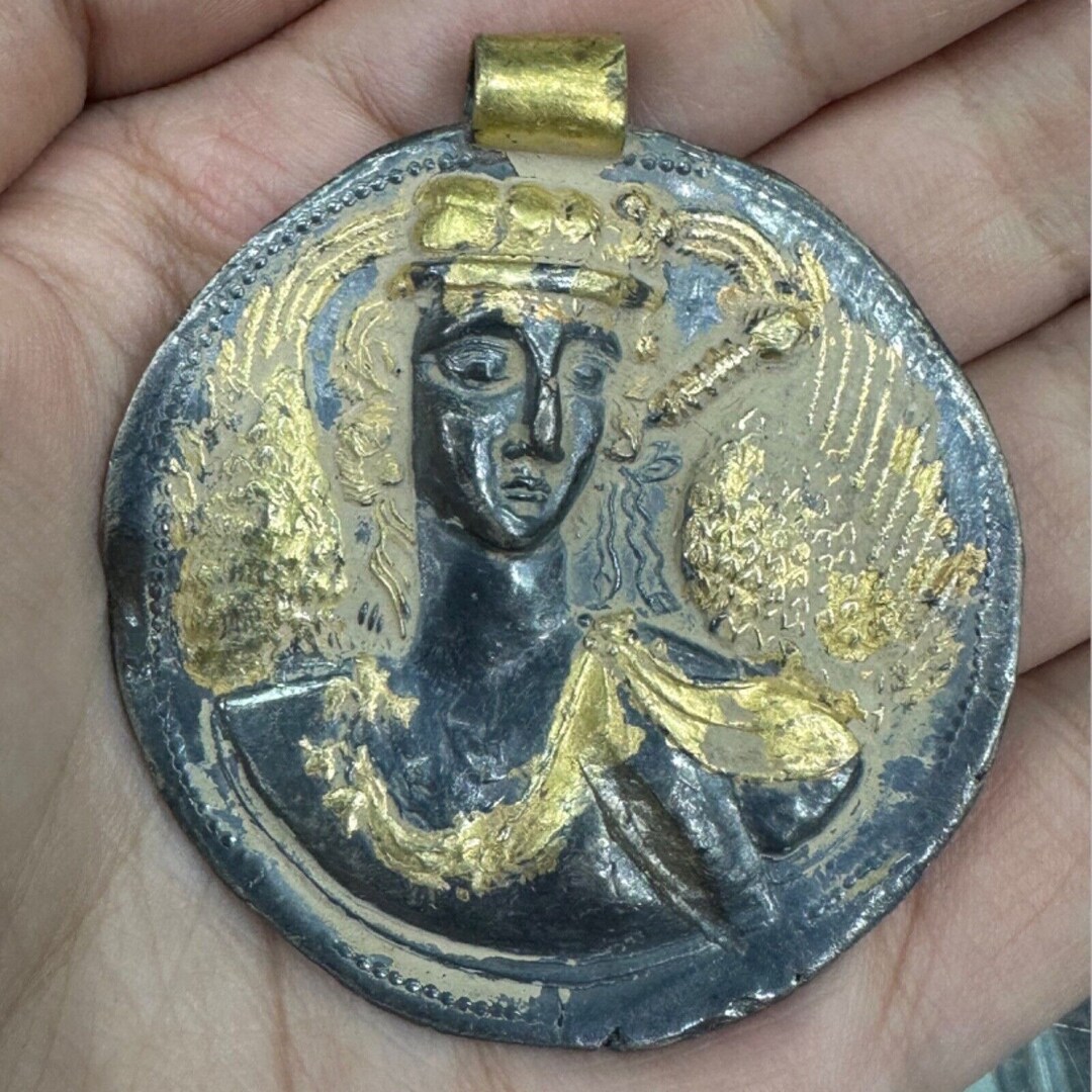 Genuine Ancient Roman Gold 18k Silver King Face Coin Pendant - Etsy