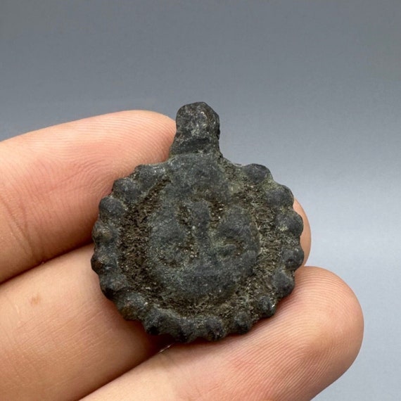 European find ancient Roman face bronze rare amulet #… - Gem