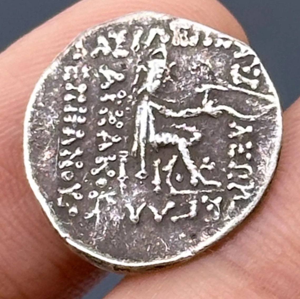 Very Old Ancient Parthian Empire King Face Solid Silver Coin E - Etsy