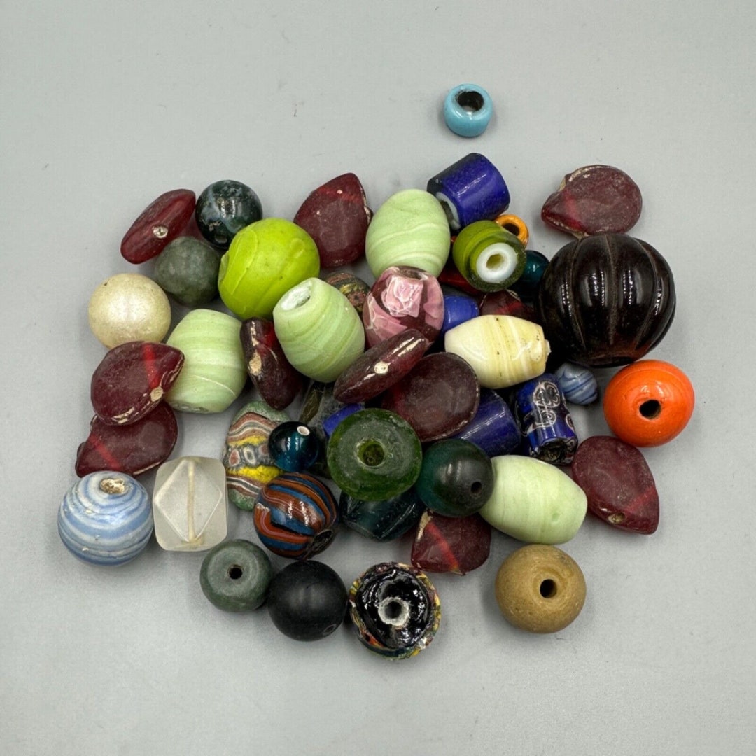 Large Lot of Ancient Roman Glass Beads , Gabri, Phoenician & Marble ...