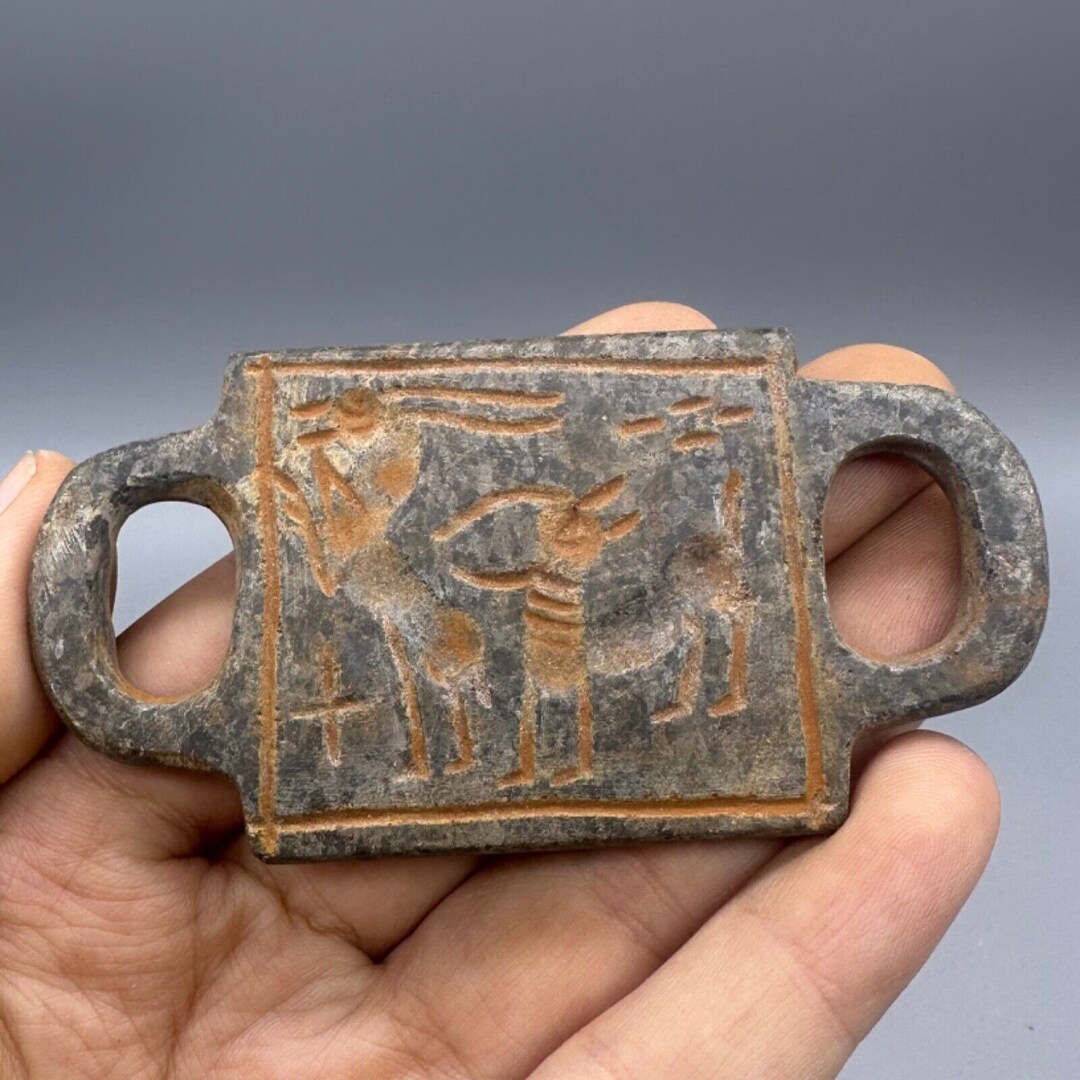 Immaculate Rare Ancient Near Eastern Animal Intaglio on Stone Artifact ...