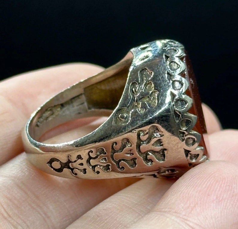 Stunning Unique Silver Coated Ring With Natural Agate Stone E - Etsy