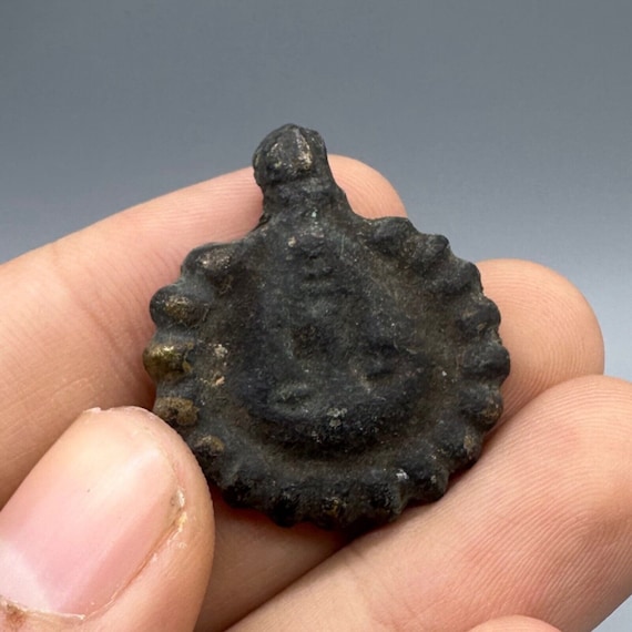 European find ancient Roman face bronze rare amulet #… - Gem