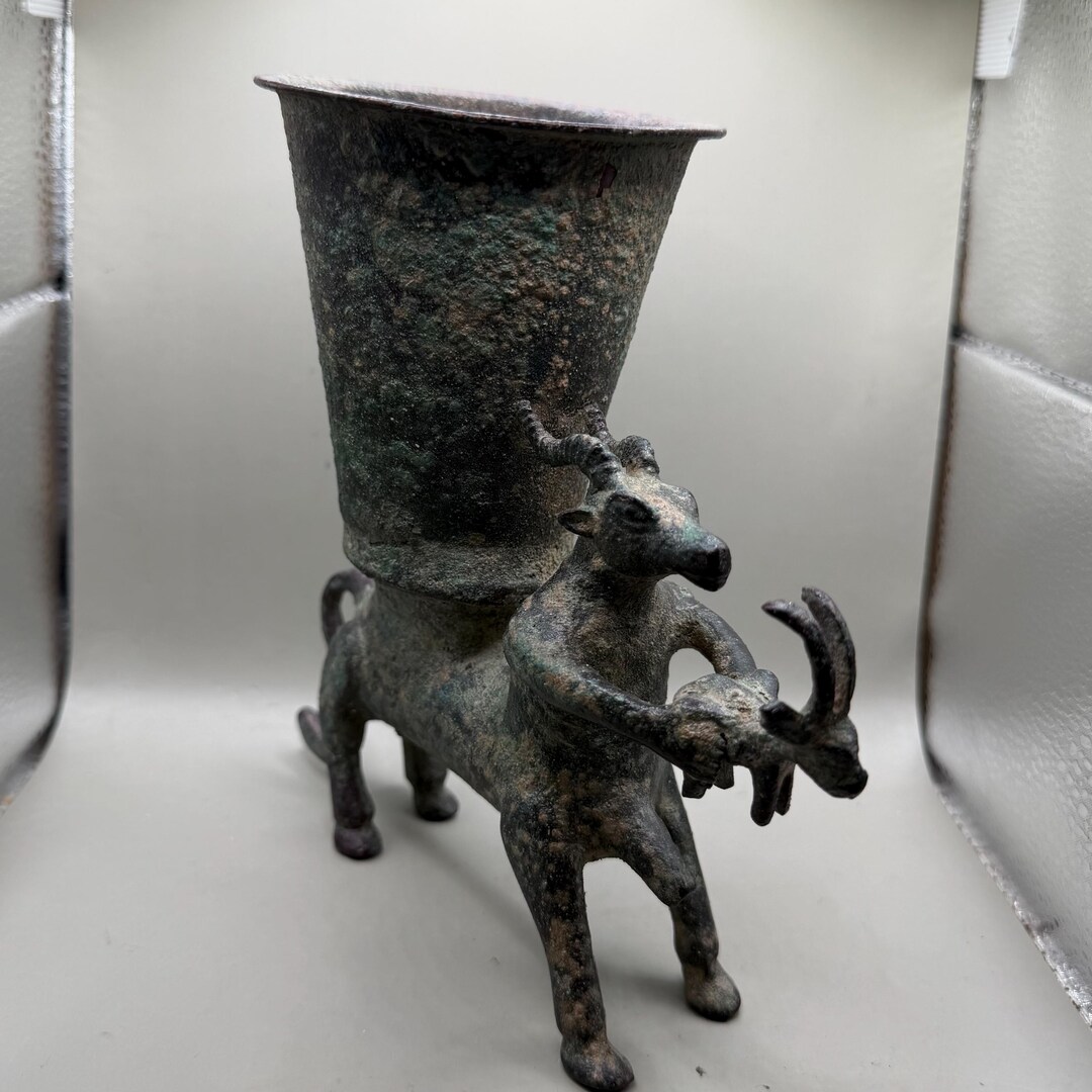Ancient Near Eastern Bronze Rhyton With Unique Animal Design - Etsy