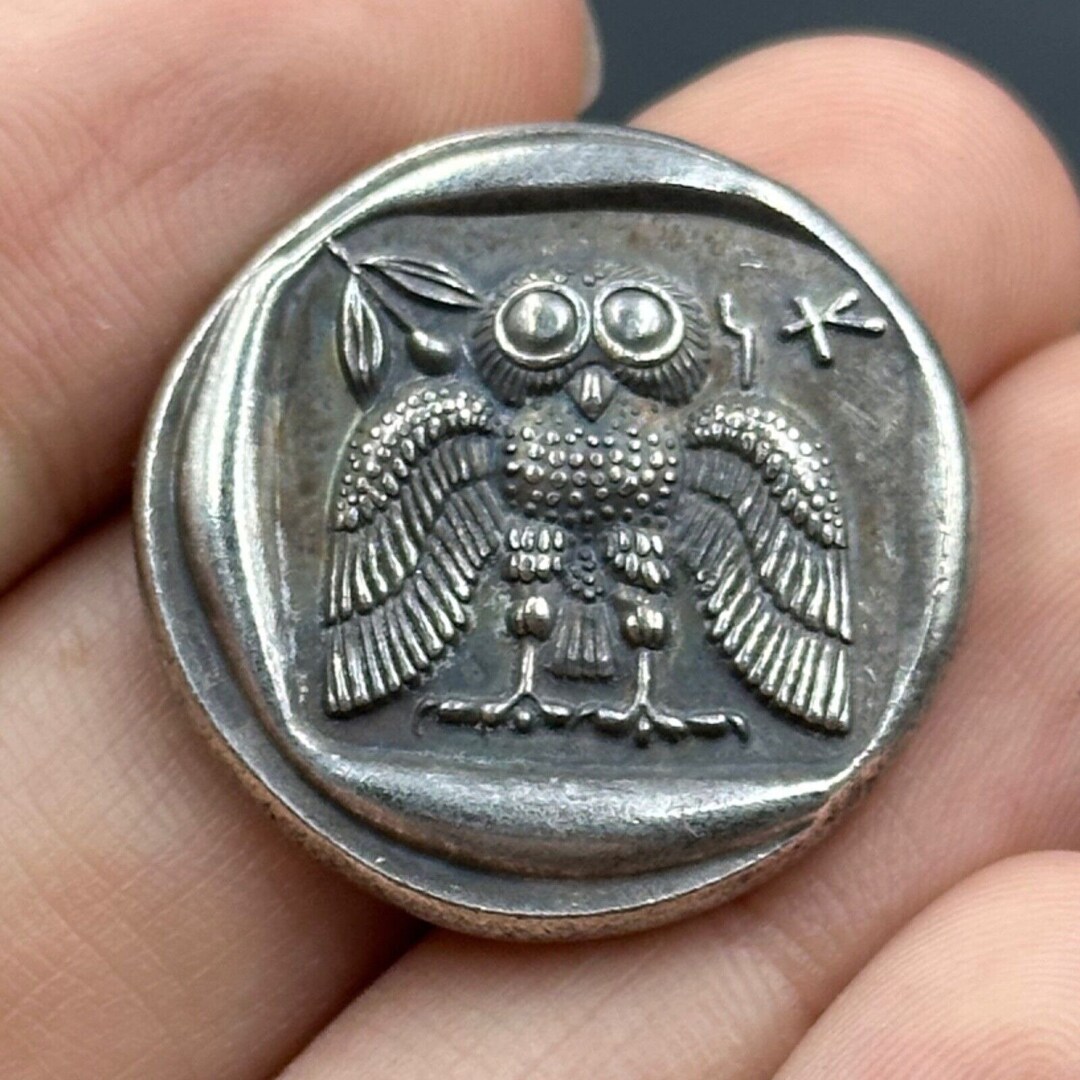 Very Old Ancient Greek Owl Athens Attica Dekadrachm 460-469 Bc Coin - Etsy