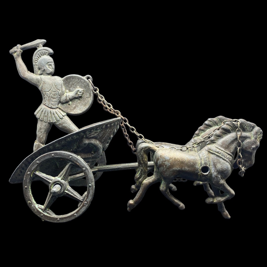 Ancient Roman Gladiator Chariot Biga Rare Bronze Figure 700 BC - Etsy